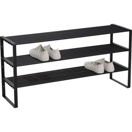SPINDER DESIGN Schuhregal &raquo;REX SR 2&laquo; 1 Stk. tlg. Regal aus Stahl, wahlweise Breite 70 cm oder 100 cm schwarz Stahl B/H/T: 100cm x 48,5cm x 29cm
