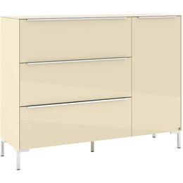 set one by Musterring Sideboard &raquo;Reno&laquo; 1 Stk. tlg. Mit Winkelfu&szlig; in diversen Farben, 108 cm H&ouml;he & Farbauswahl beige Glas, Holzwerkstoff B/H/T: 137cm 