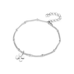 Firetti Fu&szlig;kette &raquo;Schmuck Geschenk K&ouml;rperschmuck Kleeblatt, Panzerkette&laquo; silber Edelstahl Fu&szlig;kette
