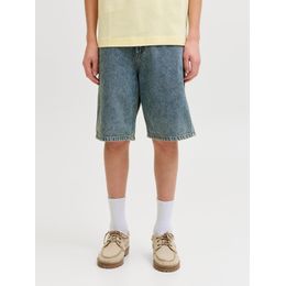 Jack & Jones Kinder Shorts "JJIALEX JJCARPENTER SHORTS AKM 148 JNR", blau, Gr. 128, JACK & JONES JUNIOR, unifarben, used, Denim/Jeans, Obermaterial: 100%