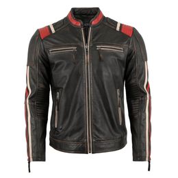 Jilani Bikerlederjacke Racing Lammnappa in Schwarz | Gr.: 56