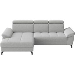 sit&more Ecksofa &raquo;Vanity, L-Form, B: 264 cm,&laquo; Inkl.Sitz-,Kopf-und Armteilverstellung grau 100% Polyester B/H/T: 264cm x 84cm x 181cm, Flachgewebe, 