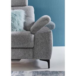 3C Carina Ecksofa &raquo;Burnaby bequem und modern, Breite 296cm, 12cm hoher Fu&szlig;, L-Form&laquo; 2 Kopfst&uuml;tzen, optional mit Schlaf- und motorischer Relaxfunktion 