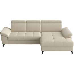 sit&more Ecksofa &raquo;Vanity, L-Form, B: 264 cm,&laquo; Inkl.Sitz-,Kopf-und Armteilverstellung beige 100% Polyester B/H/T: 264cm x 84cm x 181cm, Cord, Recamiere