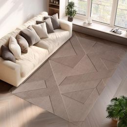 Ayyildiz Teppiche Teppich &raquo;POMPEI 1613 , auch als L&auml;ufer&laquo; rechteckig 12 mm H&ouml;he weiche pflegeleichte Oberfl&auml;che, Hoch-Tief-Struktur, Kurzflor beige Microfaser B : 140cm