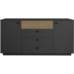 M&auml;usbacher Sideboard B/H/G: 192x92x45, inkl. Beleuchtung schwarz Holzwerkstoff B/H/T: 192cm x 92cm x 45cm, 1 Winkelschalter,1 Steckdosenkonverter 6W, 4 Stk., 2 
