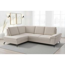 Sit & More sit&more Ecksofa &raquo;Chelsea L-Form, B: 264 cm, mit Armteil-& Sitztiefenverstellung&laquo; optional Schlaffunktion und Bettkasten beige 100% Polyester B/H/T: 