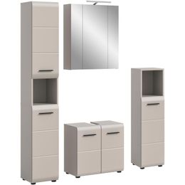 Welltime Badezimmer-Set Set, 5 Stk. tlg. beige Holzwerkstoff, MDF B/H/T: 150cmcm x 185cmcm x 30cmcm