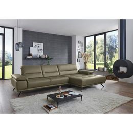 Die PlanBar Ecksofa &raquo;PN-EM19074, L-Form, Breite 343 cm&laquo; inkl. Sitztiefen- und Kopfteilverstellung B/H/T: 343cm x 193cm, Glattleder TORRO Stoff, 
