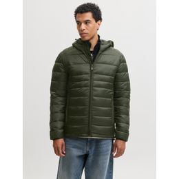 Jack & Jones JACK & JONES Herren Steppjacke "JJEKINGSLEY LIGHT PUFFER HOOD NOOS", gr&uuml;n, Gr. XXL, unifarben, Web, Obermaterial: 100% Nylon, Jacken, Kunstfaser, mit