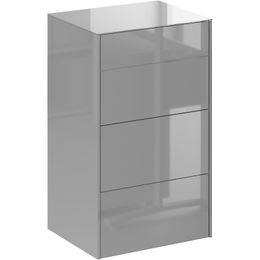 M&auml;usbacher Kommode Kommode BHT 52/89/42 cm, Push to open, Front+Oberplatte=Glas grau B/H/T: 52cm x 89cm x 42cm, 3 Stk.