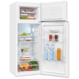 Exquisit K&uuml;hl-/Gefrierkombination &raquo;KGC270-45-040E weiss&laquo; 142,6 cm hoch 54,5 cm breit silber