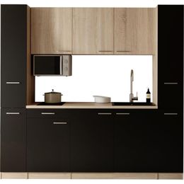 respekta K&uuml;chenzeile &raquo;Ingrid, inkl. Mikrowelle&laquo; zerlegt, wahlweise mit K&uuml;hlschrank, Soft-Close-Funktion, Breite 210 cm B/H/T: 210cm x 200cm x 60cm, 