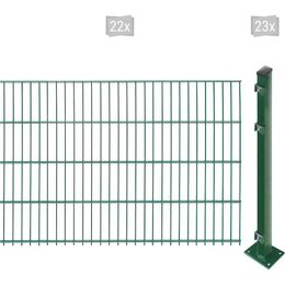 Arvotec Doppelstabmattenzaun &raquo;EASY 83 zum Aufschrauben&laquo; Zaunh&ouml;he 83 cm, Zaunl&auml;nge 2 - 60 m gr&uuml;n Kunststoff, Stahl H/L: 83cm x 44m, Pfosten: 23 Stk.