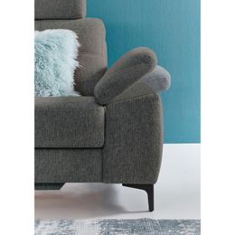 3C Carina Ecksofa &raquo;Burnaby bequem und modern, Breite 296cm, 12cm hoher Fu&szlig;, L-Form&laquo; 2 Kopfst&uuml;tzen, optional mit Schlaf- und motorischer Relaxfunktion 