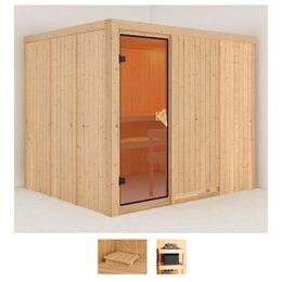 Karibu Sauna &raquo;Gitte&laquo; Set, ohne Ofen beige ohne Ofen, (ohne Ofen)