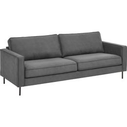 OTTO home 3-Sitzer &raquo;Weston&laquo; im skandinavischem Stil, mit Wellenunterfederung grau 100% PES B/H/T: 211cm x 81cm x 87cm, Luxus-Microfaser Nubuk