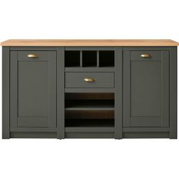 Home Affaire Sideboard &raquo;Cambridge, moderner Schrank, Kommode im Landhausstil&laquo; ausreichend Stauraum, messingfarbene Metallgriffe, 145 cm breit gr&uuml;n 