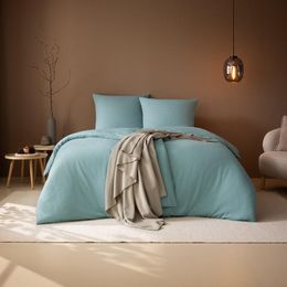 Estella Bettw&auml;sche &raquo;Latemar&laquo; 2 blau Flanell, Bezug: 100% Baumwolle B/L: 135cm x 200cm, 1 Stk., 1 Stk., Flanell, B/L: 80cm x 80cm, 2