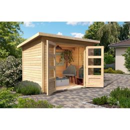 Konifera Gartenhaus &raquo;Floreana 3&laquo; braun Massivholz Fu&szlig;boden im Gartenhaus, Dachfolie