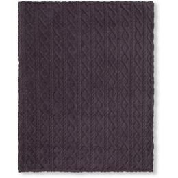 Descanso Plaid &raquo;Jacquard teddy&laquo; Weich, Kuscheldecke, Wohndecke, Teddy, Jacquard, in 2 Gr&ouml;&szlig;en grau Polyester B/L: 150cm x 200cm