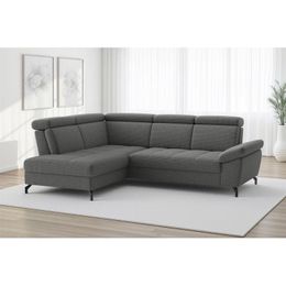 Sit & More sit&more Ecksofa &raquo;Vanity; L-Form, B. 254 cm&laquo; Inkl.Sitz-,Kopf-und Armteilverstellung 100% Polyester B/H/T: 254cm x 84cm x 197cm, Cord, Ottomane links,