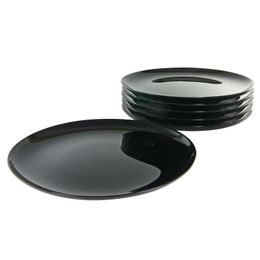 Luminarc Pizzateller &raquo;Italien Party Schwarz, Teller-Set, 6-tlg.&laquo; Klassisch, Schwarzes Opalglas, Vielseitig einsetzbar Glas 32cm