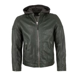 Jilani Lederjacke Kapuze Lammnappa in Petrol | Gr.: 56