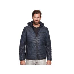 Jilani Stepplederjacke Lammnubuk antik in Dunkelblau | Gr.: 60