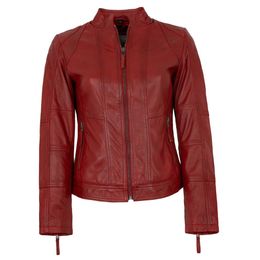 7eleven Lederjacke Lammnappa in Rot | Gr.: 42