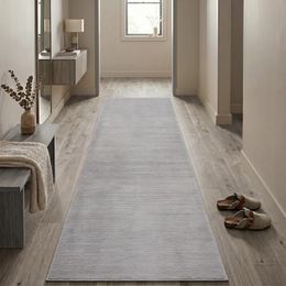 Sehrazat Teppich &raquo;LIMA, auch als L&auml;ufer und in RUnd&laquo; rechteckig 10 mm H&ouml;he Kurzflor, Linienstruktur, leichter Glanz, Wohnzimmer grau Polyester, Polypropylen B 