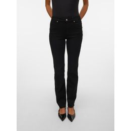 V&eacute;ro Moda VERO MODA Damen Straight-Jeans "VMFLASH MR STRAIGHT JEANS LI140 GA NOOS", schwarz, Gr. L, unifarben, Denim/Jeans, Obermaterial: 57% Modal, 39%