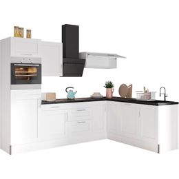 OPTIFIT K&uuml;che &raquo;Ahus&laquo; 200 x 270 cm breit, wahlweise mit E-Ger&auml;ten, Soft Close Funktion schwarz-wei&szlig; B/H/T: 270cm x 211,8cm x 60cm, ohne E-Ger&auml;te