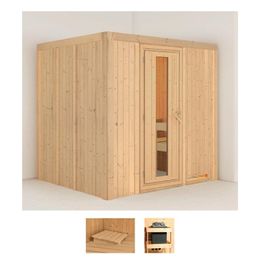 Karibu Sauna &raquo;Dima&laquo; Set, ohne Ofen beige ohne Ofen, (ohne Ofen)