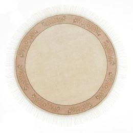 LUXOR living Wollteppich &raquo;Giza, handgekn&uuml;pft&laquo; rund 12 mm H&ouml;he reine Wolle, mit Bord&uuml;re & Fransen, Orient-Teppich, Wohnzimmer beige Obermaterial: 100% 