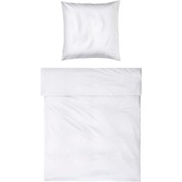 M&ouml;ve Bettw&auml;sche &raquo; Noblesse Bettw&auml;sche Set&laquo; 2 Stk. mit eleganten Biesen wei&szlig; Satin, Obermaterial: 100% Baumwolle B/L: 155cm x 220cm, Satin, B/L: 80cm x 80cm