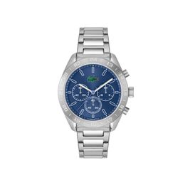 Lacoste Herren Chronograph &raquo;BOSTON&laquo; Quarzuhr, Armbanduhr, Herrenuhr, Edelstahlarmband, analog, Jahr, Monat blau Einheitsgr&ouml;&szlig;e