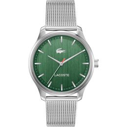 Lacoste Herren Quarzuhr &raquo;Lisbon&laquo; Armbanduhr, Herrenuhr, Edelstahlarmband, analog silber Einheitsgr&ouml;&szlig;e