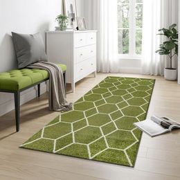 Sanat Teppich &raquo;Trellis, auch als L&auml;ufer und Rund&laquo; rechteckig 10 mm H&ouml;he Kurzflor, skandi, boho, gro&szlig;e Farbauswahl, alle R&auml;ume Kunstfaser B : 80cm 1 Stk., 