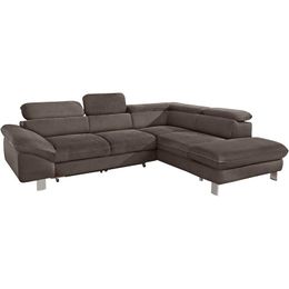 COTTA Ecksofa &raquo;Driver L-Form&laquo; mit Kopfteilverstellung, wahlweise mit Schlaffunktion & Bettkasten braun Struktur (100% Polyester);Chenille (90% 