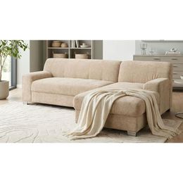 OTTO home Ecksofa &raquo;Lolland 241 x 146 cm, modern, mit Steppungen, gem&uuml;tlich&laquo; L-Form, aus Pet Friendly Bezug beige 100% Polyester B/H/T: 241cm x 79cm x 