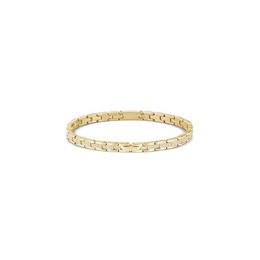 Lacoste Damen Gliederarmband &raquo;METROPOLE&laquo; mit Glasstein gold 17cm, Edelstahl
