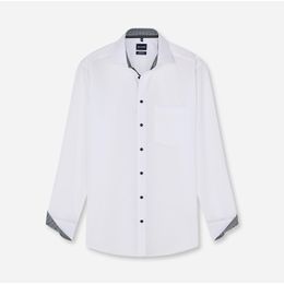 OLYMP Herren Langarmhemd "Luxor", wei&szlig;, Gr. 43, unifarben, Web, Obermaterial: 100% Baumwolle, Hemden, Businesshemd, New-Kentkragen, Comfort Fit
