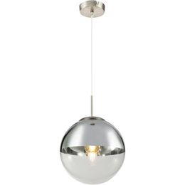 Globo LIGHTING H&auml;ngeleuchte &raquo;VARUS&laquo; E27 1 Stk. H&auml;ngeleuchte f&uuml;r Esszimmer & Wohnzimmer Nickel silber 1, &Oslash; 25cm H: 120cm, 1 Stk.
