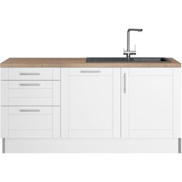 OPTIFIT K&uuml;che &raquo;Ahus&laquo; 180 cm breit, wahlw.mit E-Ger&auml;ten, Soft Close Funktion, MDF Fronten wei&szlig; B/H/T: 180cm x 90,8cm x 60cm,mit E-Ger&auml;ten