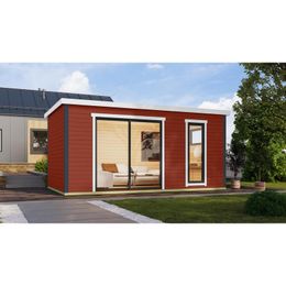 Nordic Holz Gartenhaus &raquo;AUSTIN 7&laquo; rot Massivholz Fu&szlig;boden im Gartenhaus, ohne Dacheindeckung