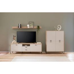 Home Affaire Wohnwand &raquo;Fredericia, moderne Anbauwand, Komplettset in Kaschmir&laquo; Set, 3 Stk. tlg. Holzwerkstoff B/H/T: 320cmcm x 170cmcm x 40cmcm