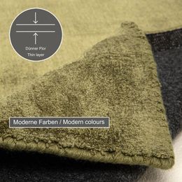 Tom Tailor HOME Teppich &raquo;Shine uni&laquo; rechteckig 8 mm H&ouml;he Handwebteppich, 100% Viskose, handgewebt, mit elegantem Schimmer gr&uuml;n Viskose B : 65cm 1 Stk.