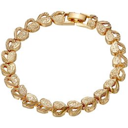 Firetti Damen Armband &raquo;Schmuck Geschenk Kupfer Armschmuck Herzkettengliederung Liebe&laquo; gold 19cm, Kupfer