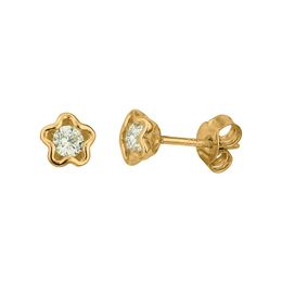 Firetti Damen Paar Ohrstecker &raquo;Schmuck Geschenk Gold 333 Ohrschmuck Blume&laquo; mit Zirkonia (synth.) 6mm, Gelbgold 333